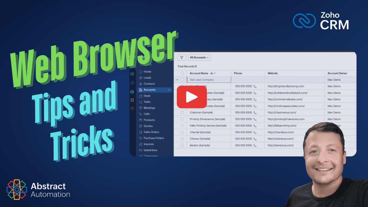 New to Zoho? Start by mastering your browser | Abstract Automation